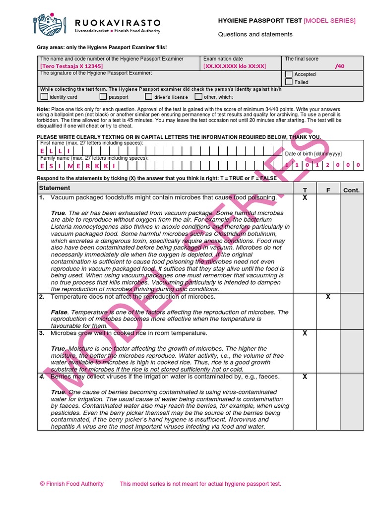 Hygieniapassi Mallisarja Kysymykset Ja Vastaukset En-5.8.2021 ...