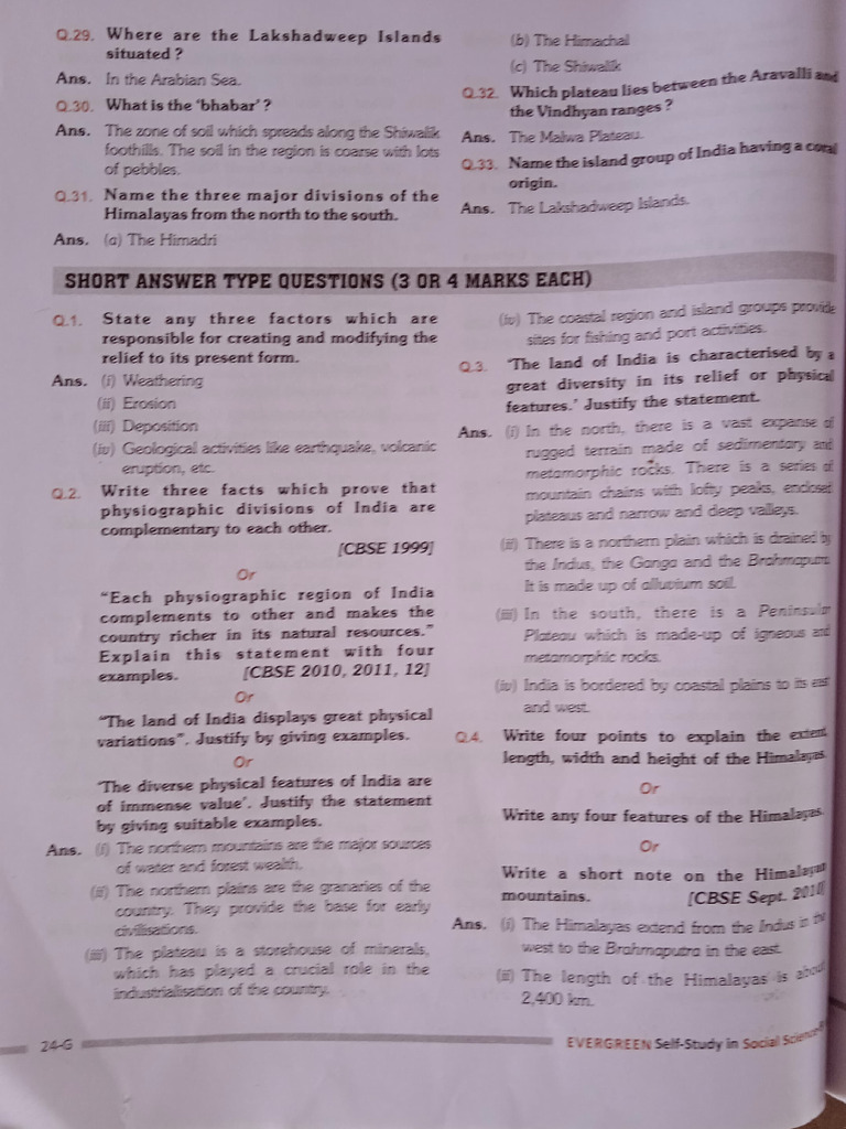 Class 9th Geography? ? Short QA | PDF | Foreign Language Studies