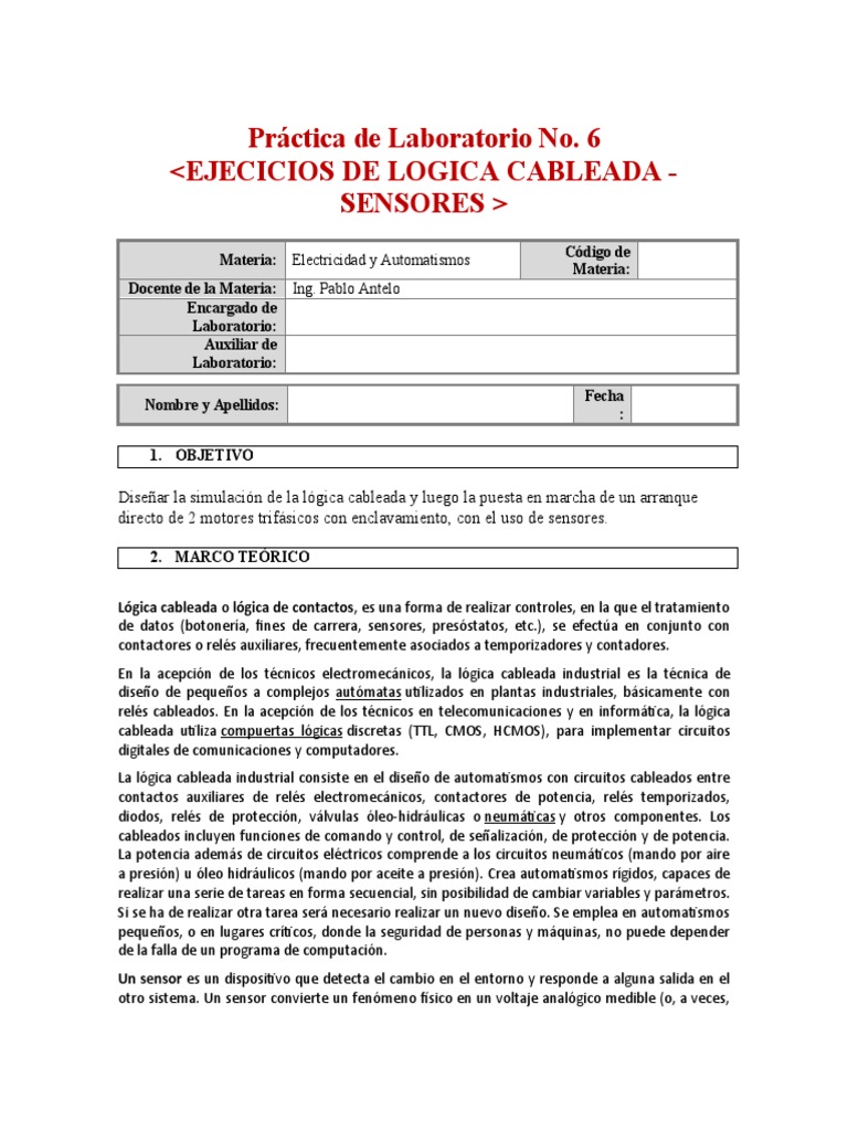 Práctica De Laboratorio No 6 Descargar Gratis Pdf Ingenieria