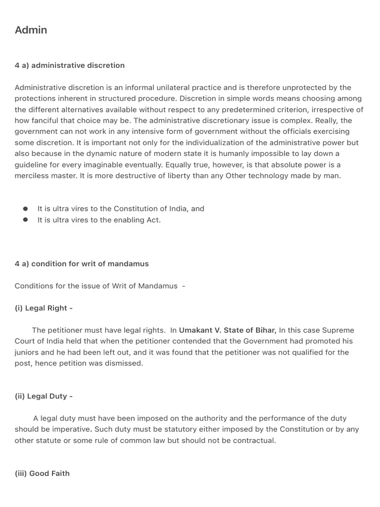 Administrative Discretion and Legal Framework | PDF | Social Science | Law