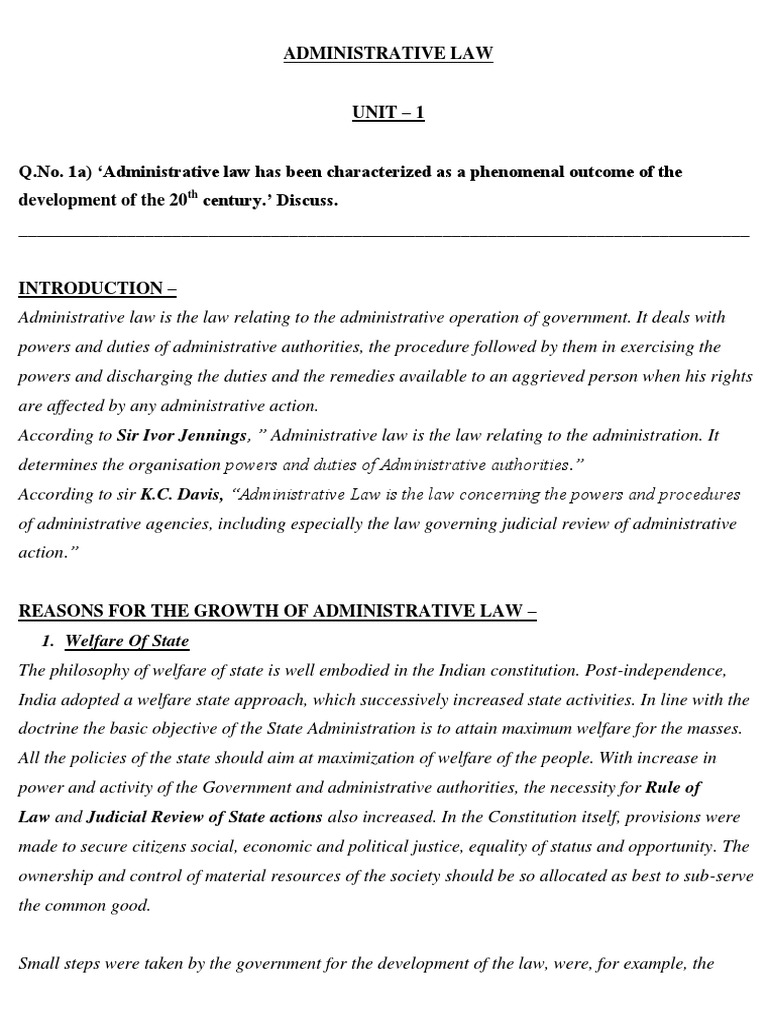 Administrative Law - Question Answers | PDF | Rule Of Law | Separation ... Administrative Law - Question Answers | PDF | Rule Of Law | Separation ...