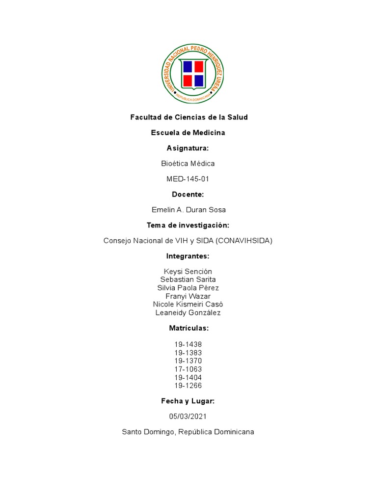 Consejo Nacional de VIH y SIDA (CONAVIHSIDA) | PDF