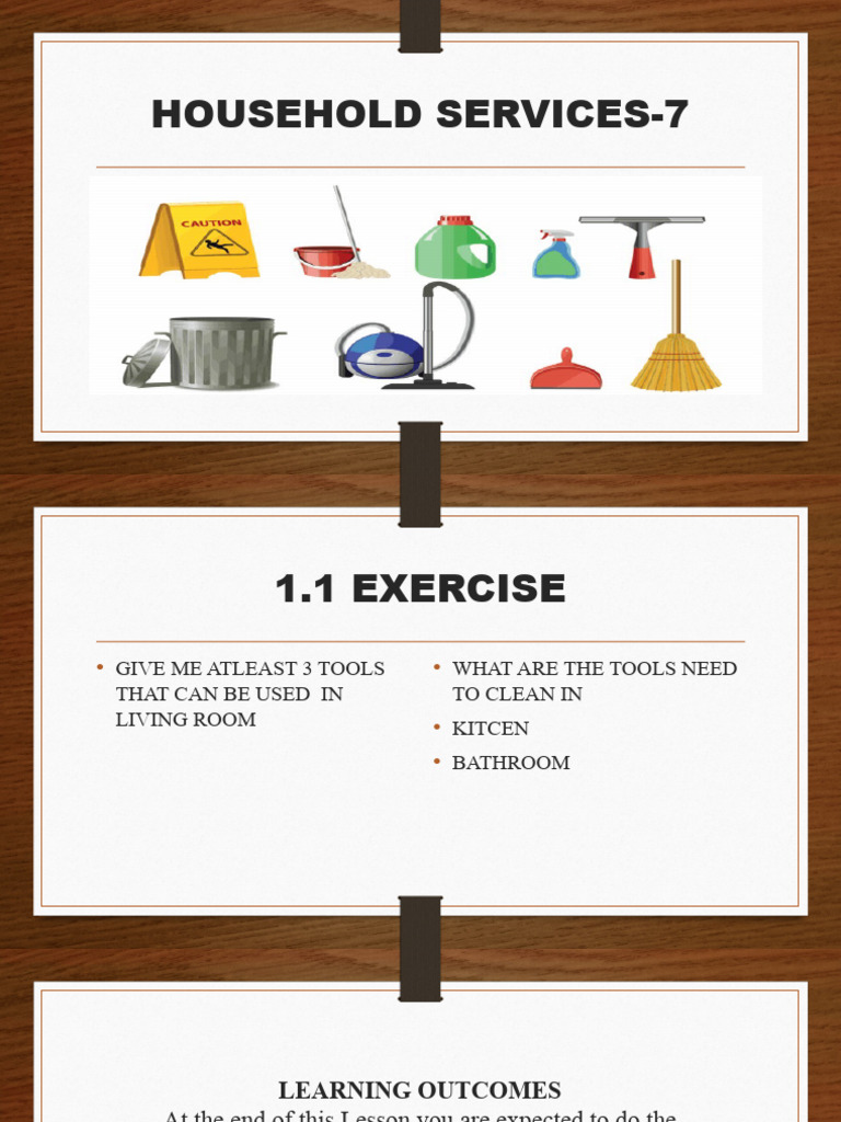 Grade 7 - Household Services | PDF | Housekeeping | Vacuum Cleaner