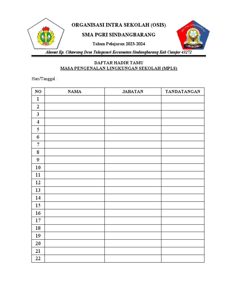 Absen Panitia Mpls 2023-2024 | PDF