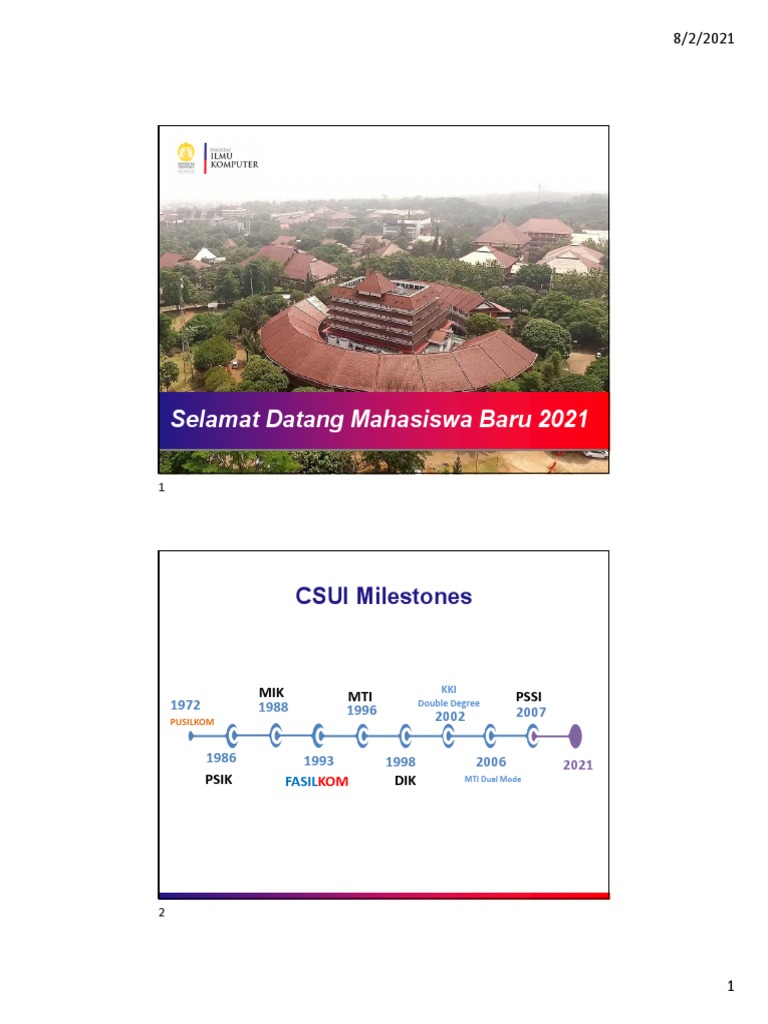 Profil Fasilkom - WELCOMING Maba 2021 | PDF