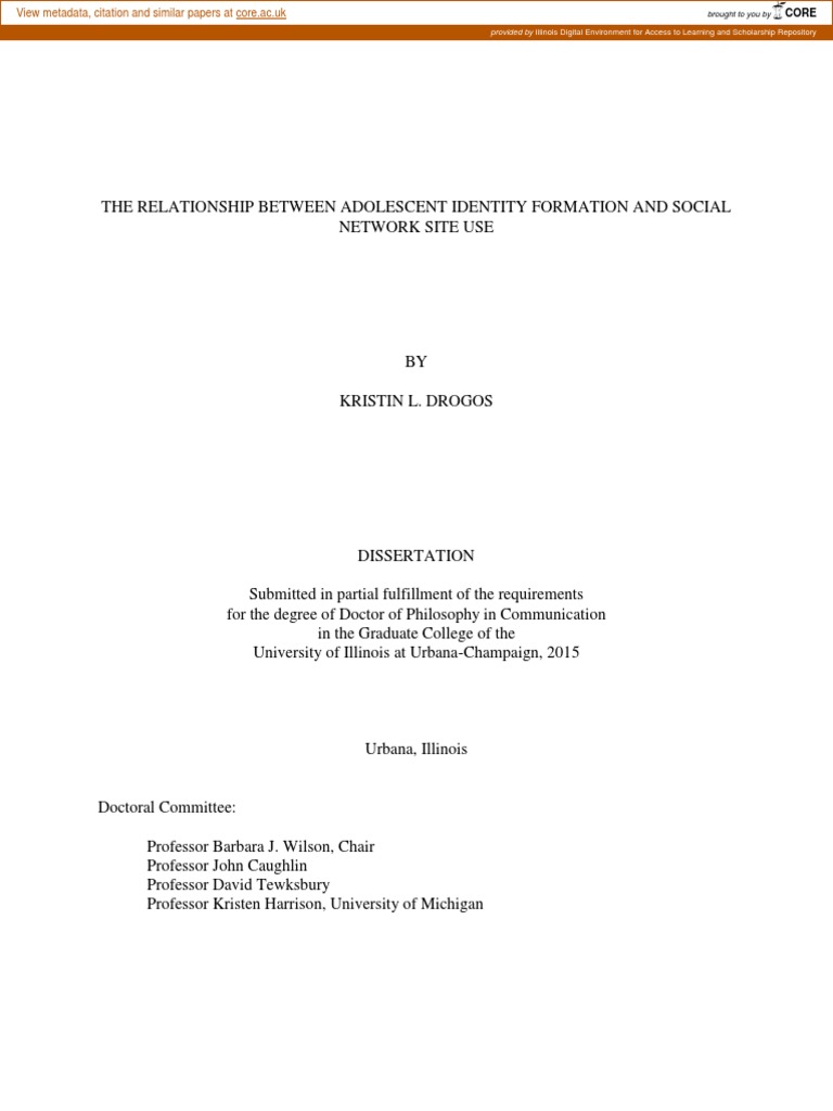 The Relationship Between Adolescent Identity Formation and Social | PDF ...