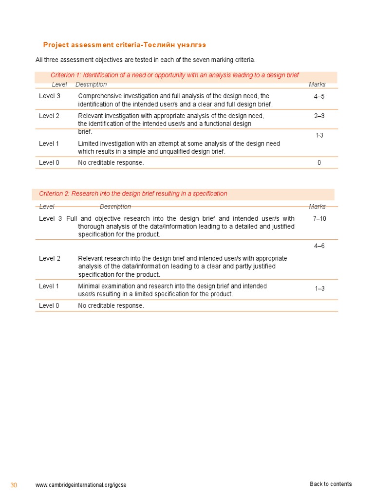 Project Assessment Criteria | PDF | Learning | Specification (Technical Standard)