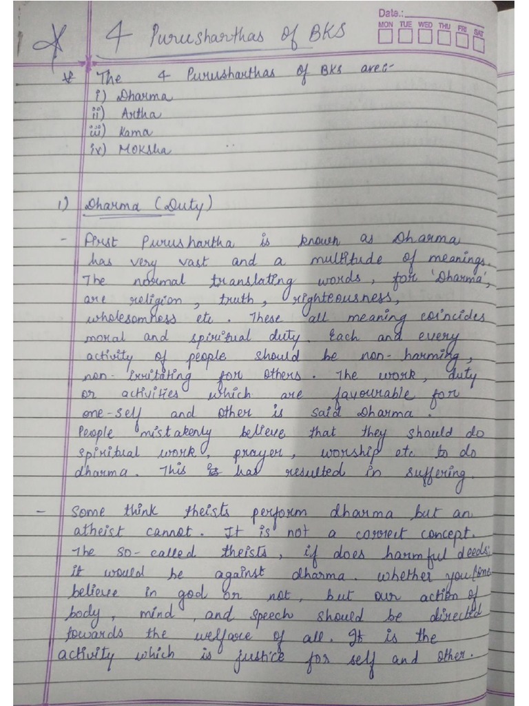 4 Purusharthas of BKS | PDF