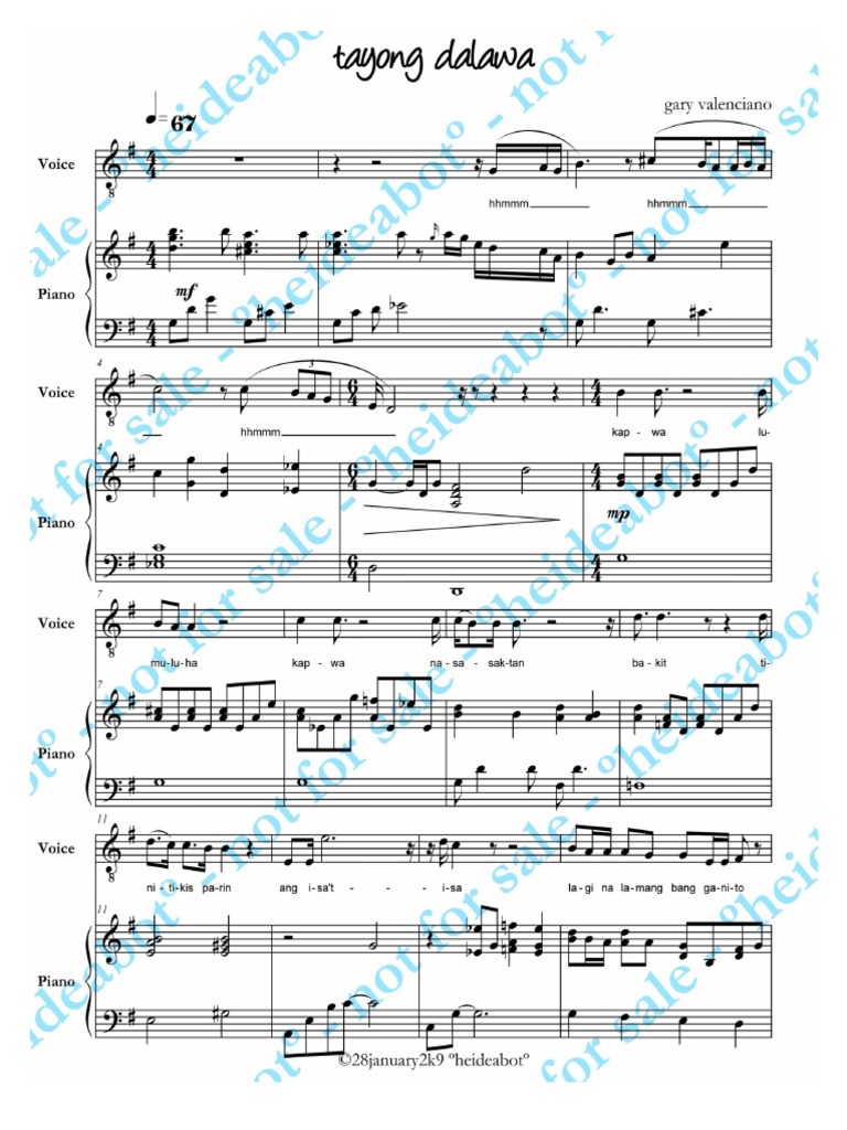 Tayong Dalawa (Piano Only) | PDF