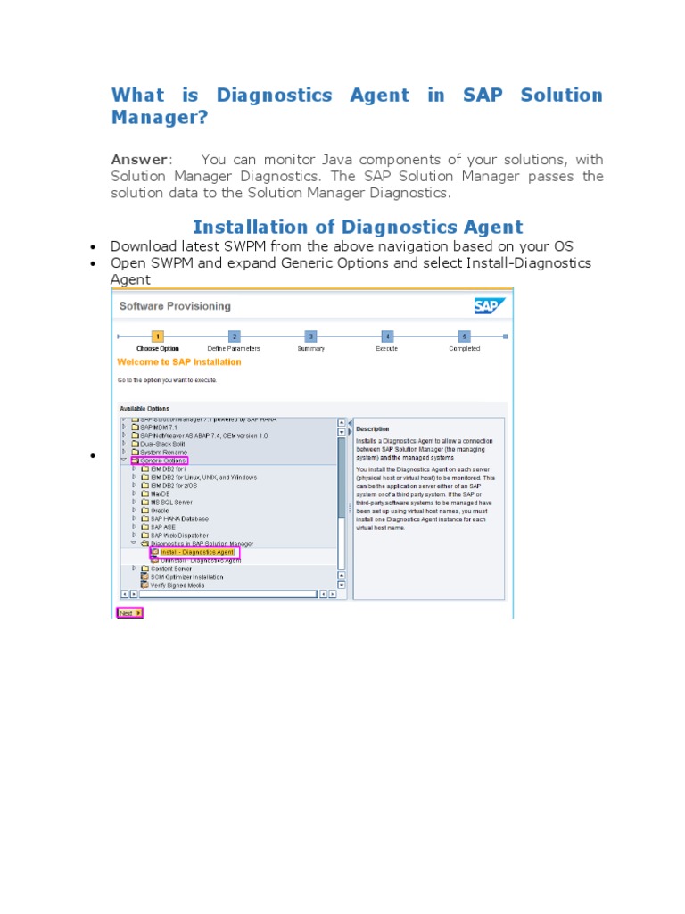 Installation of Diagnostics Agent | PDF