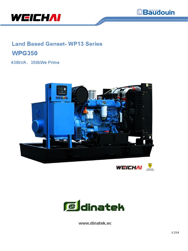 FGW6 Weichai Genset WP13 Series 60HZ 350kwe LTP | PDF | Engines ...