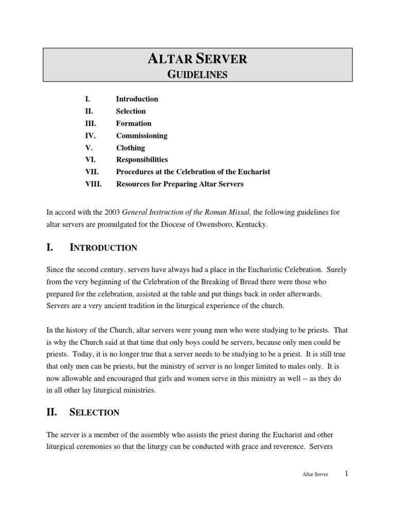 Altar Servers | PDF | Mass (Liturgy) | Altar