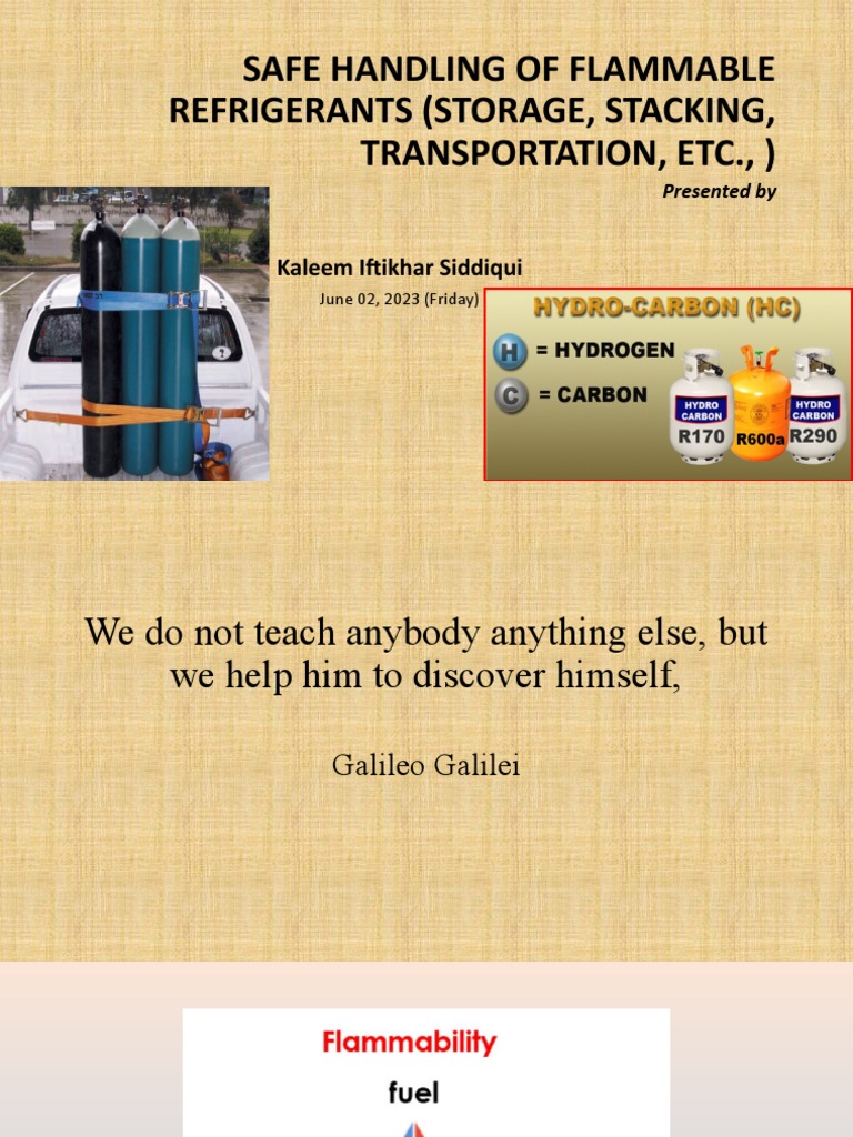 Safe Handling Flammable Refrigerants by Kaleem June 02 | PDF | Ignition ...