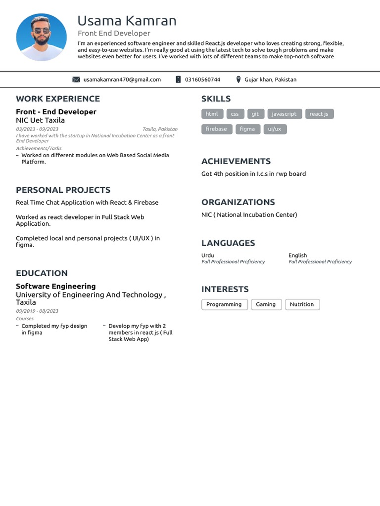 Usama's Resume | PDF