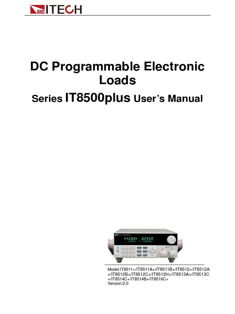 IT8500+ Manual en | PDF | Electromagnetic Compatibility | Electrical Connector