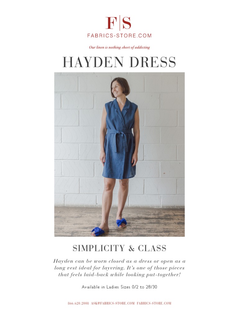Fabrics-store-Hayden - Sleeveless Blazer Dress Pattern-1 | PDF | Seam ...