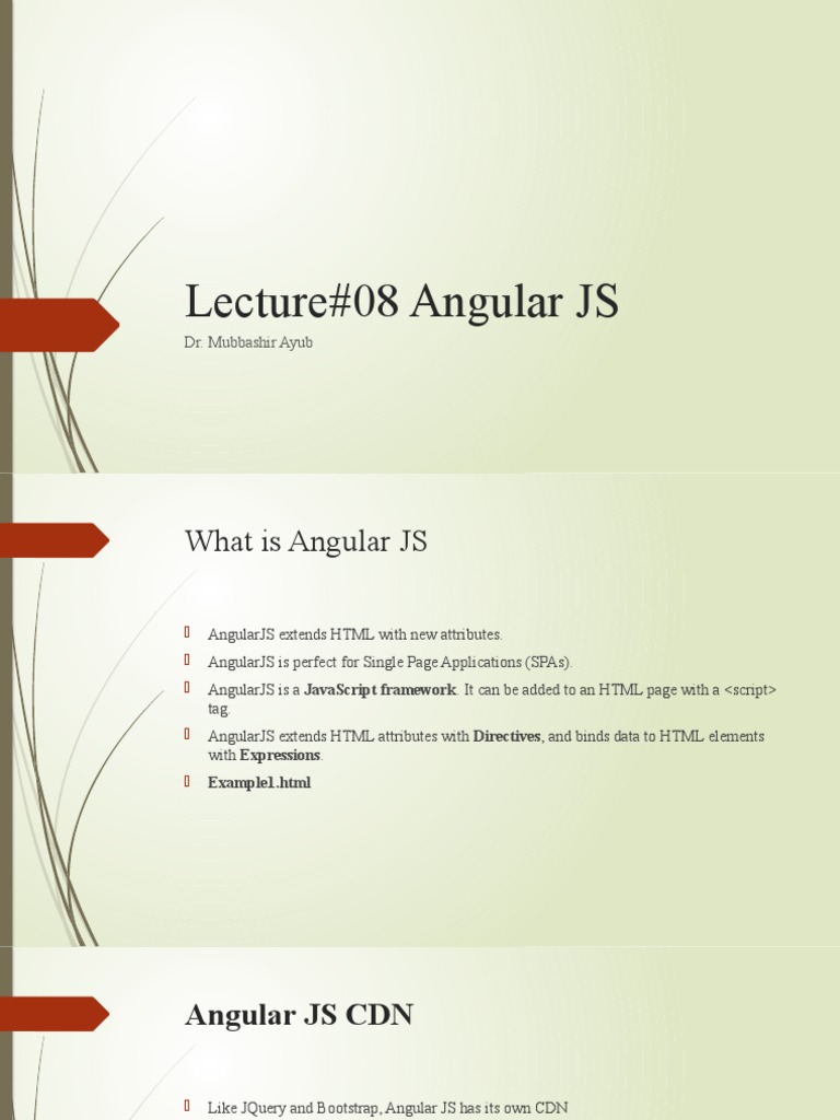 Lecture#08 Angular JS | PDF
