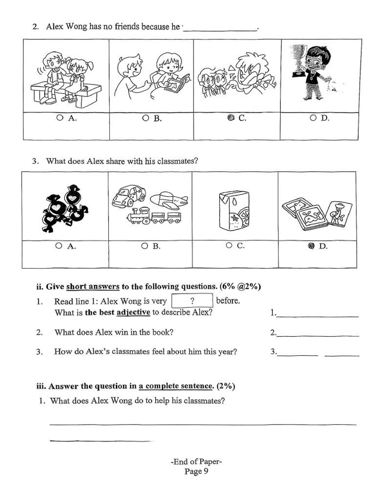 Primary 2 English Exam Paper | PDF