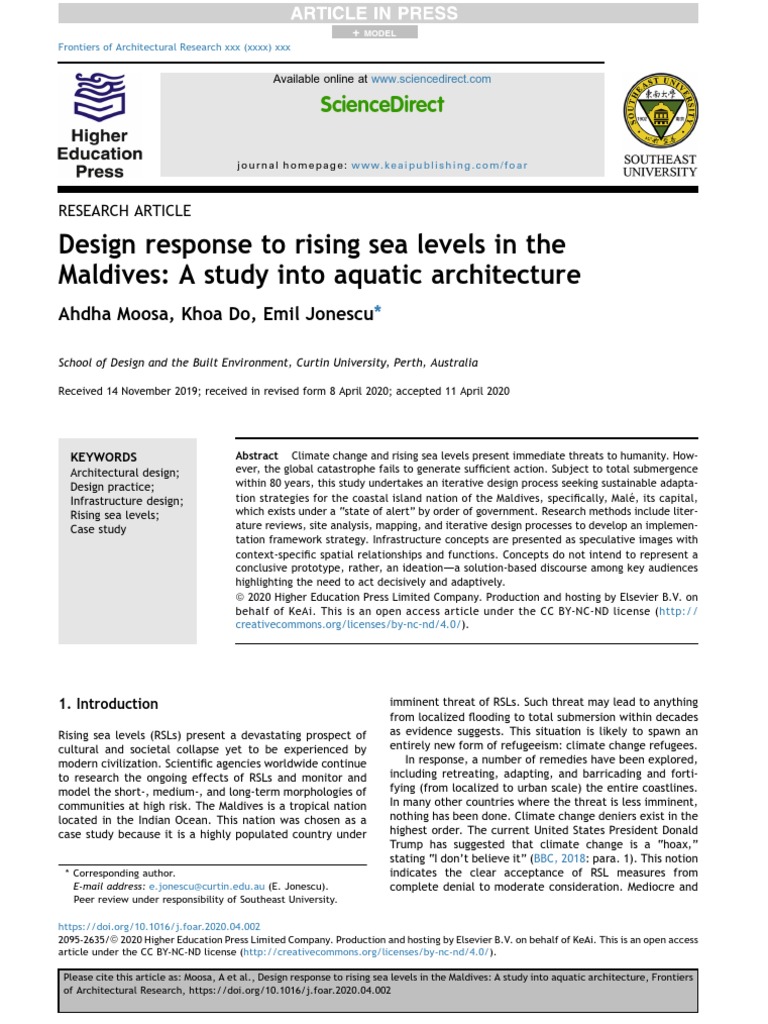 Design Response To Rising Sea Levels in The Maldiv | PDF | Eigenvalues ...