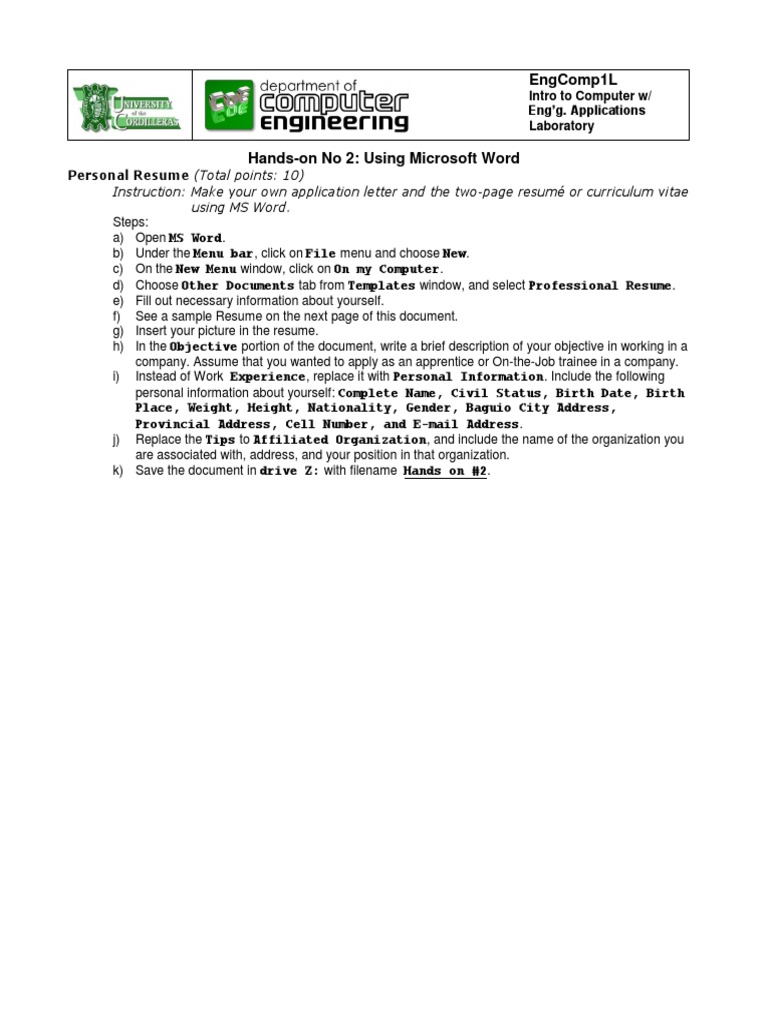 Computer Lab Activity 2 | PDF