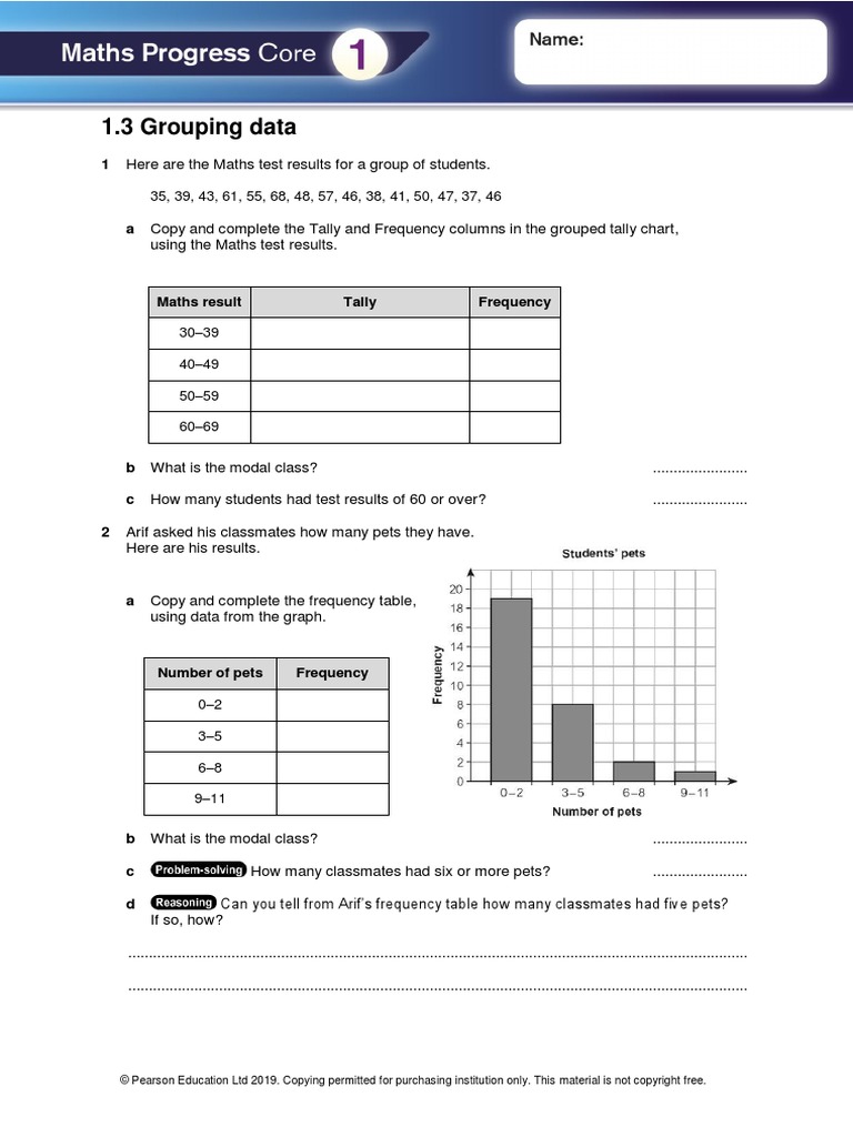 1.3 Grouping Data | PDF | Teaching Methods & Materials