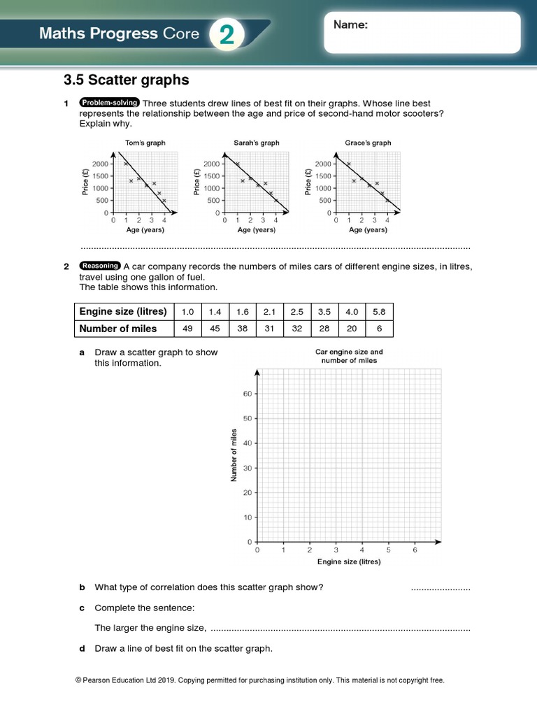 3.5 Scatter Graphs | PDF | Scatter Plot