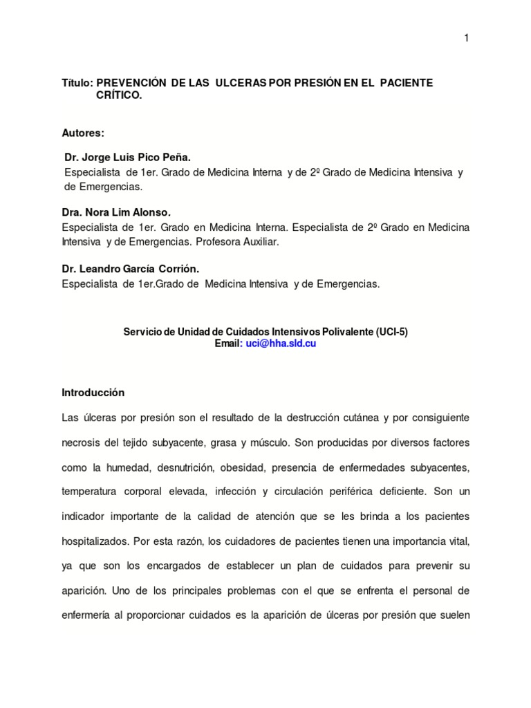 Protocolo Ulceras Por Presión | PDF | Herida | Medicina de Cuidados Intensivos