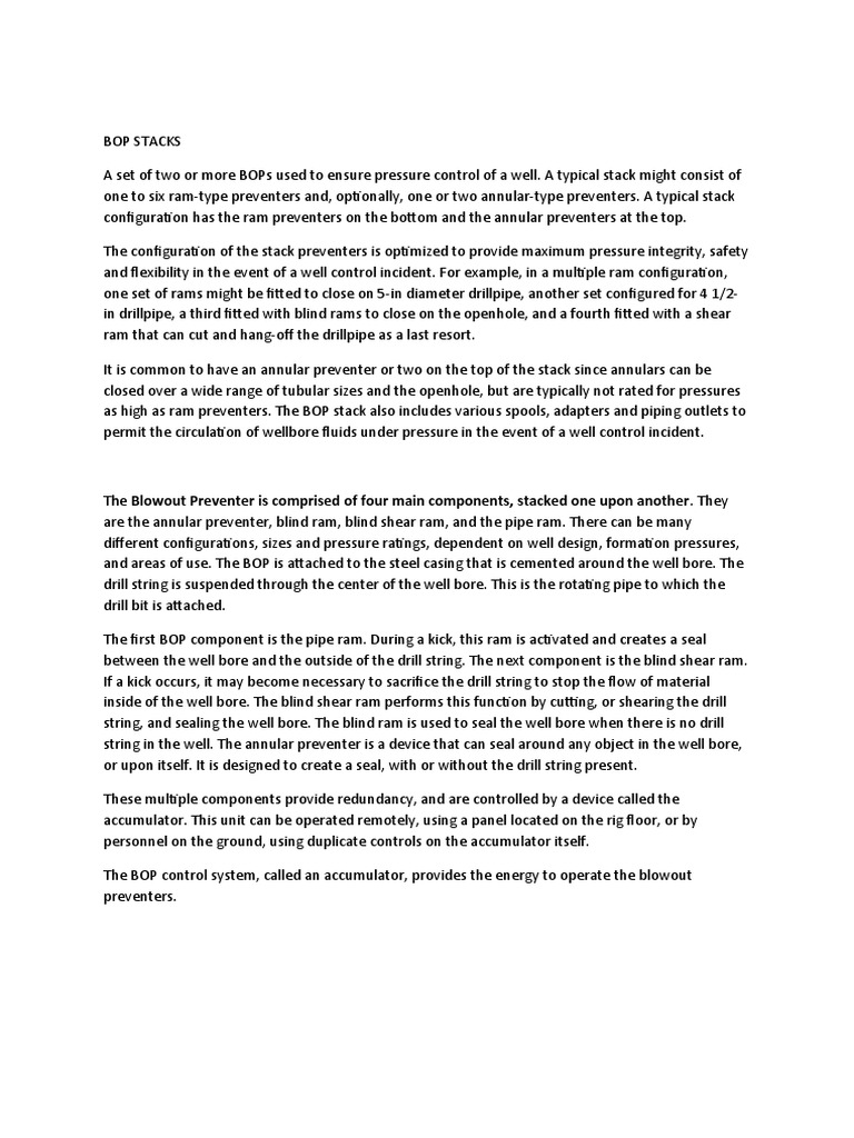 Bop Stacks | PDF | Mechanical Engineering | Chemical Engineering