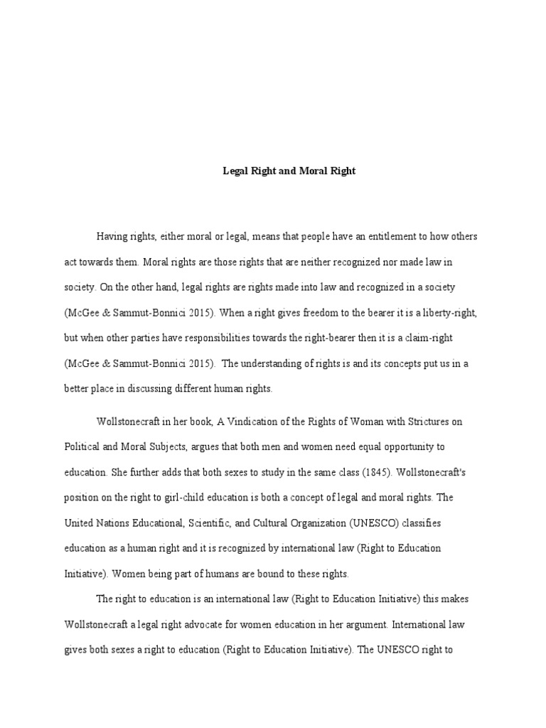 Legal Right and Moral Right | PDF