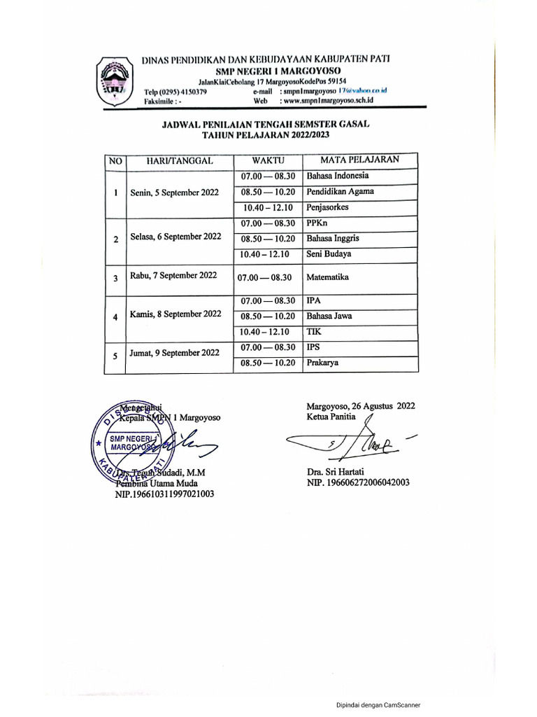Jadwal PTS Gasal 2022.2023 | PDF