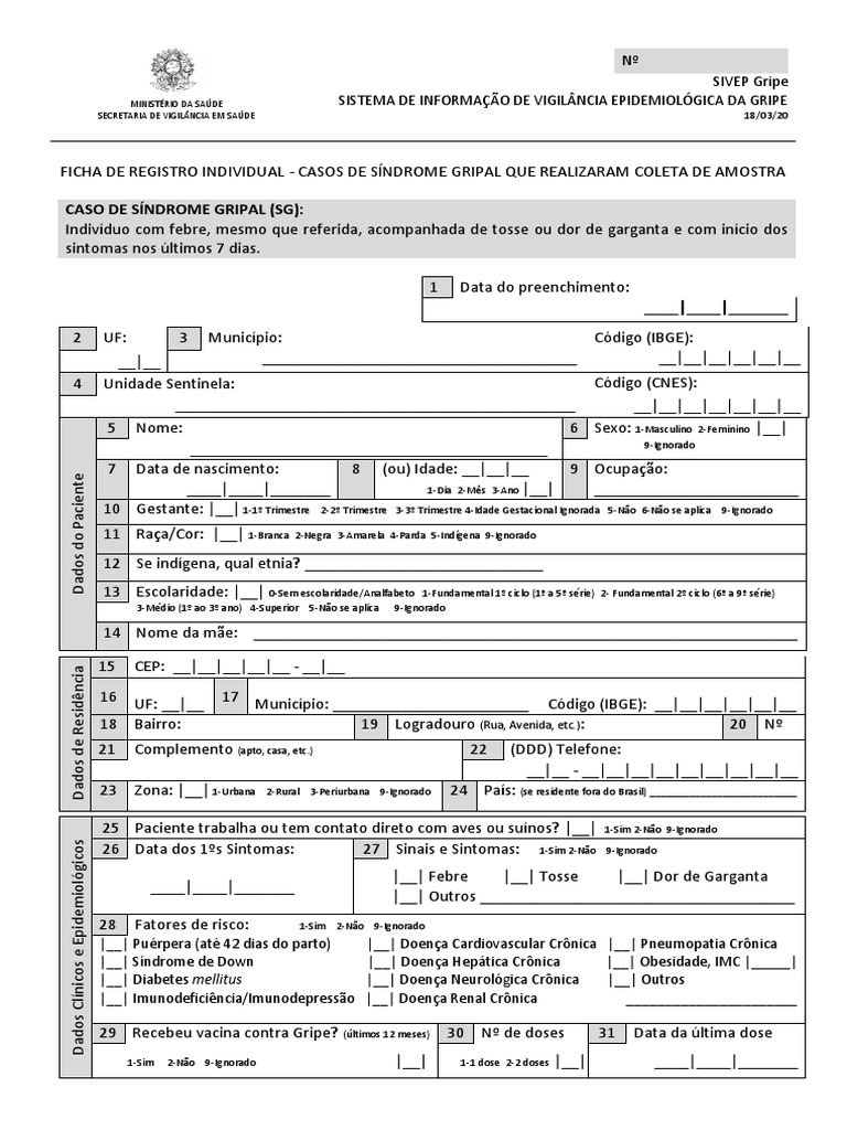 Ficha de Registro Individual SG 19.03.2020 | PDF