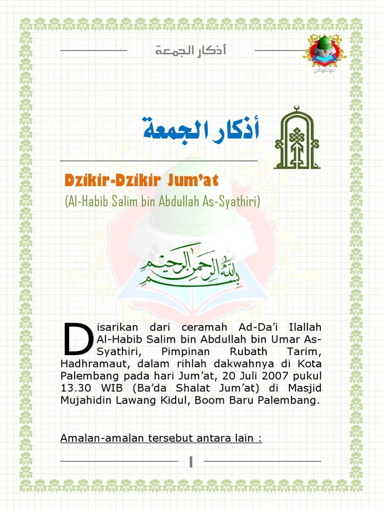 Amalan Dzikir Jum'at Al-Habib Salim | PDF | Agama & Spiritualitas