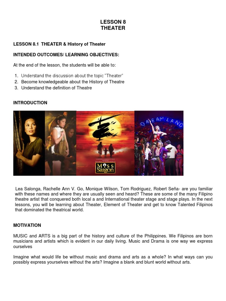 Lesson 7 Theater | PDF