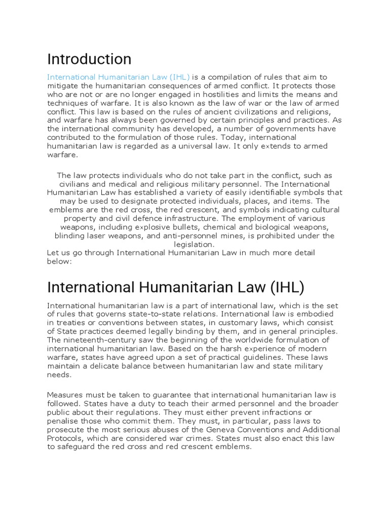 IHL Notes | PDF | International Humanitarian Law | War Crime