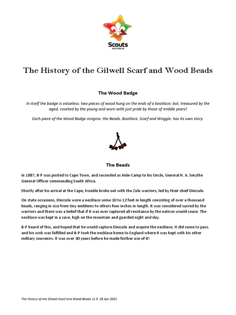 the-history-of-the-gilwell-scarf-and-wood-beads-v10-28-apr-2021 | PDF ...