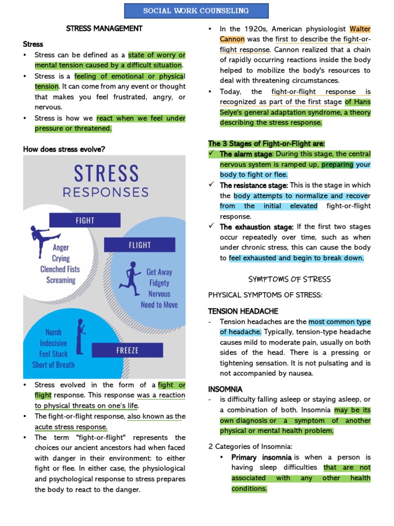 Stress Management Notes | PDF