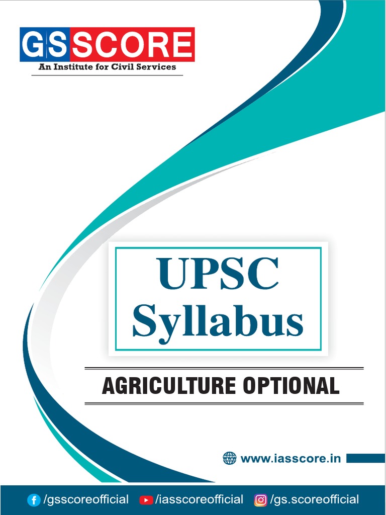 Upsc Syllabus Agriculture Optional | PDF