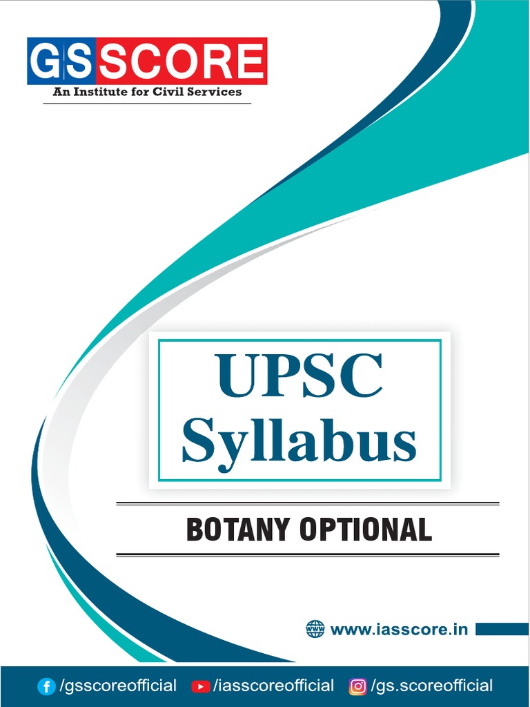UPSC Botany Optional Syllabus Overview | PDF | Cell (Biology) | Metabolism