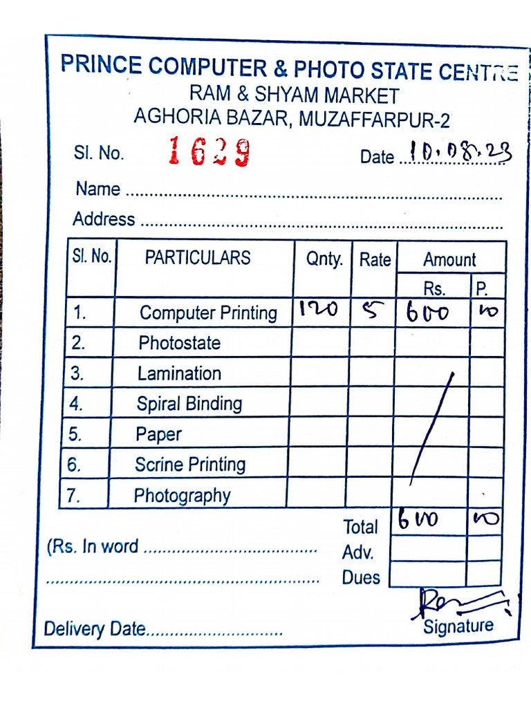 Printout Bill_10.08.23 | PDF