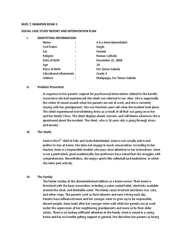 Counselling Case and Plan 2 | Download Free PDF | Psychological Trauma ...