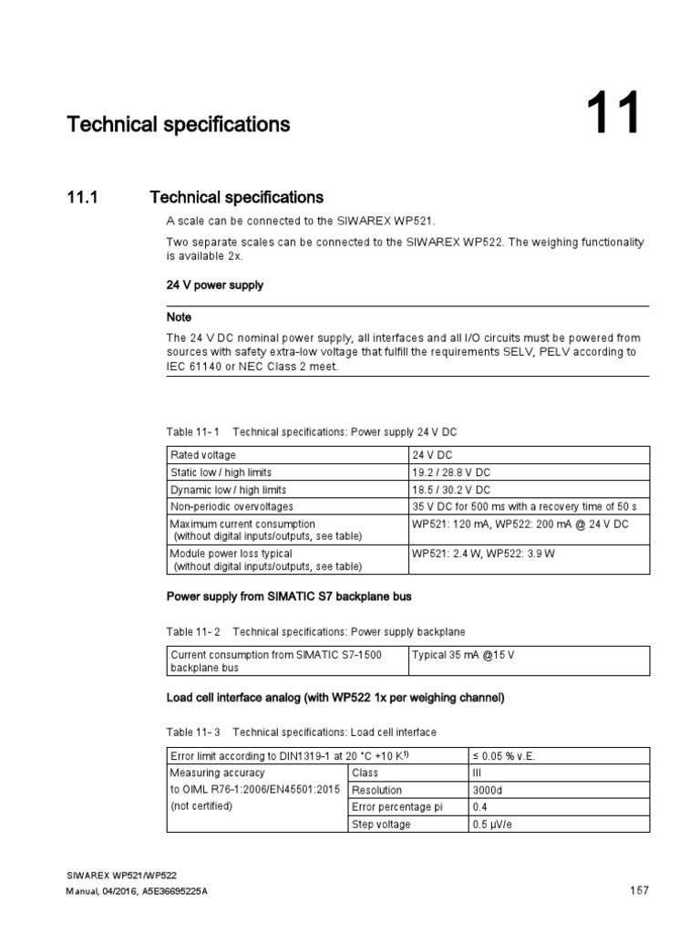 Manual SIWAREX WP521 WP522 en - PDF Page 157 | PDF | Power Supply | Electronic Engineering