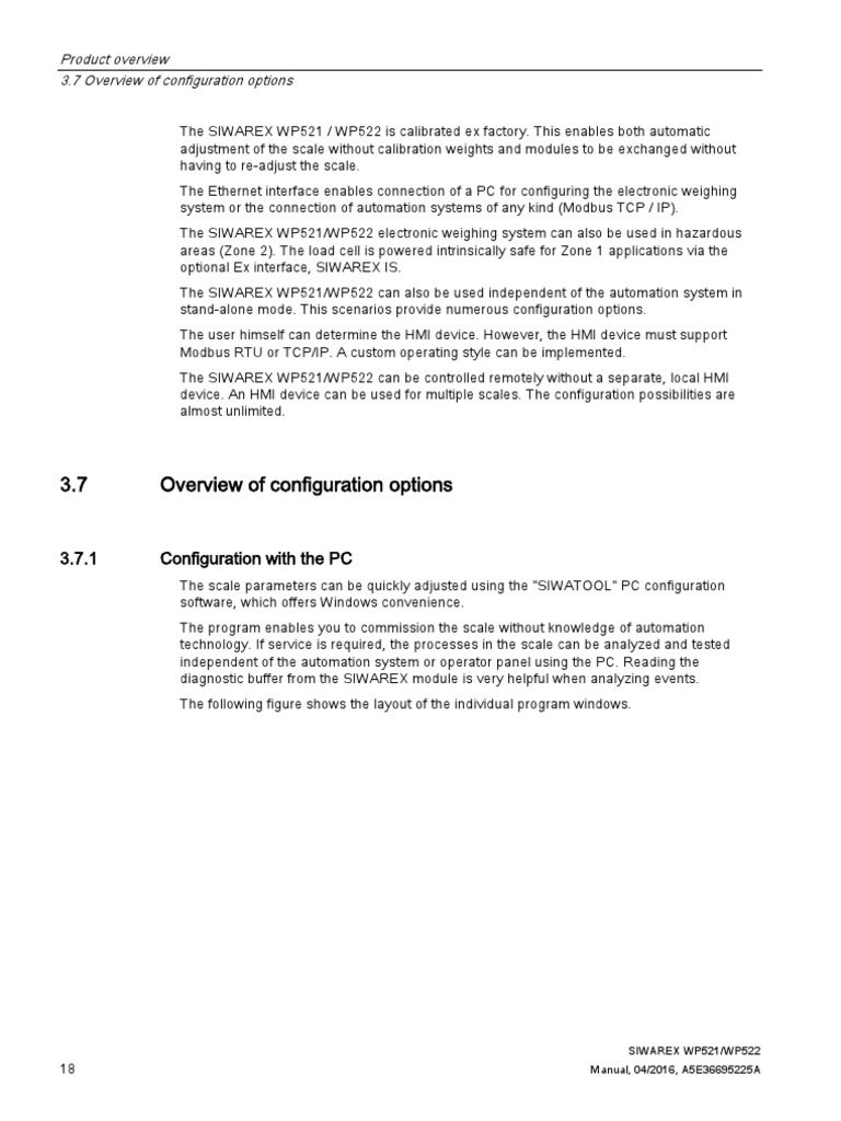 Manual SIWAREX WP521 WP522 en - PDF Page 18 | PDF