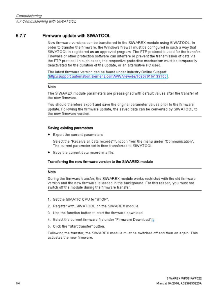 Manual SIWAREX WP521 WP522 en - PDF Page 64 | PDF | File Transfer Protocol | Operating System ...