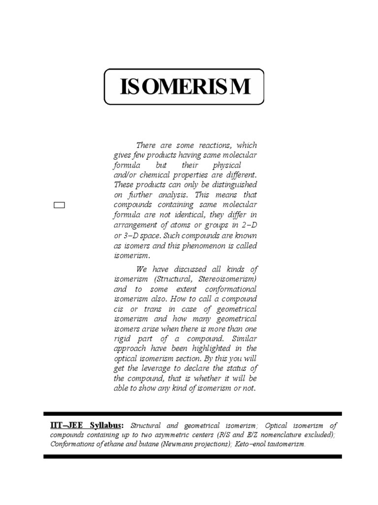 Understanding Isomerism in Chemistry | PDF