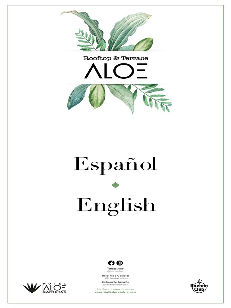 Terraza Aloe: Cócteles y Tapas | PDF