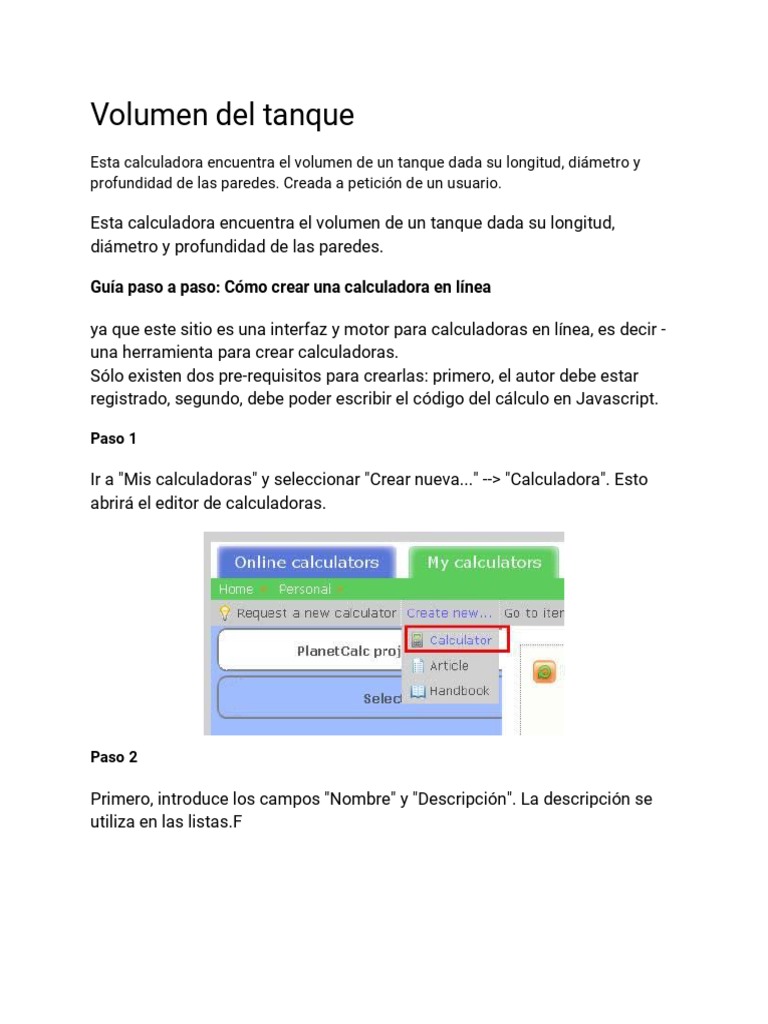 Volumen Del Tanque | PDF | Script Java | Programación de computadoras