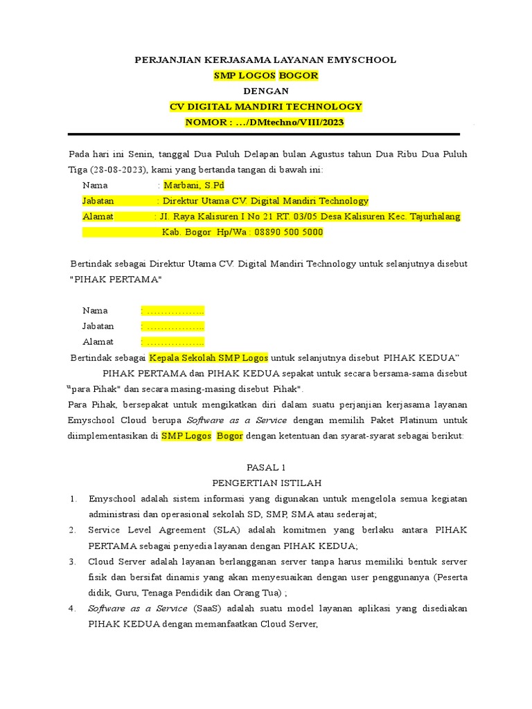 MOU Dmtechno - SMP - SMA Logos | PDF