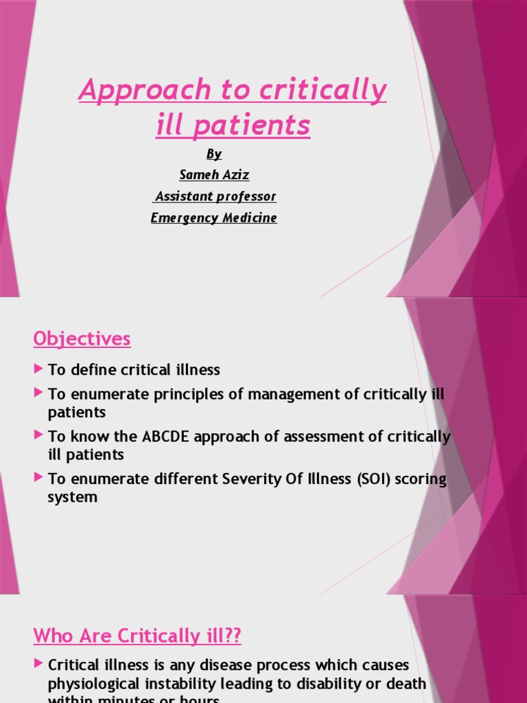 Approach to Critically Ill Patients | PDF | Medical Diagnosis ...