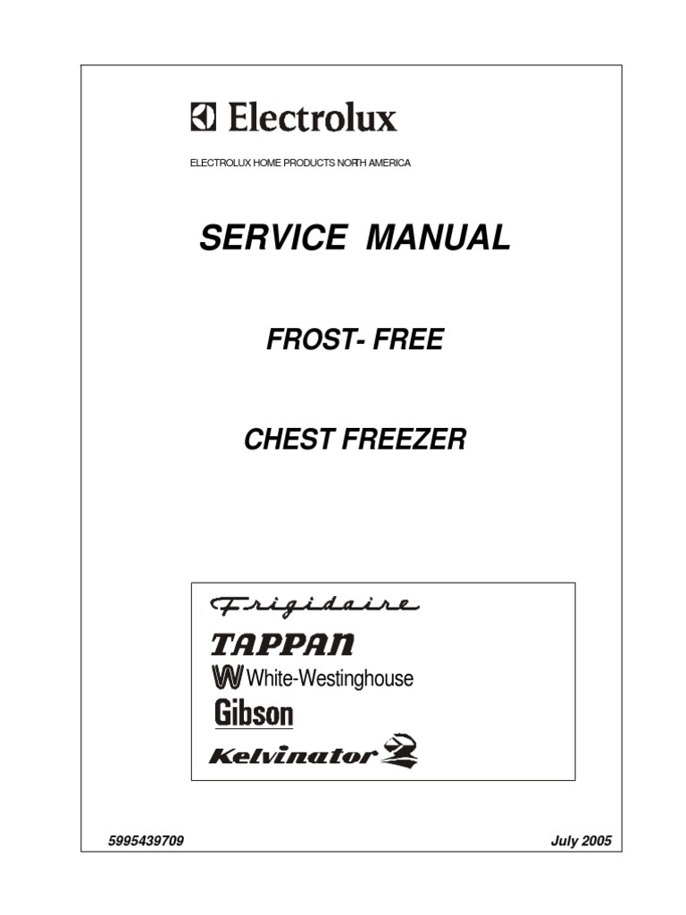Frost-Free Chest Freezer Service Manual | PDF | Refrigerator | Ac Power ...