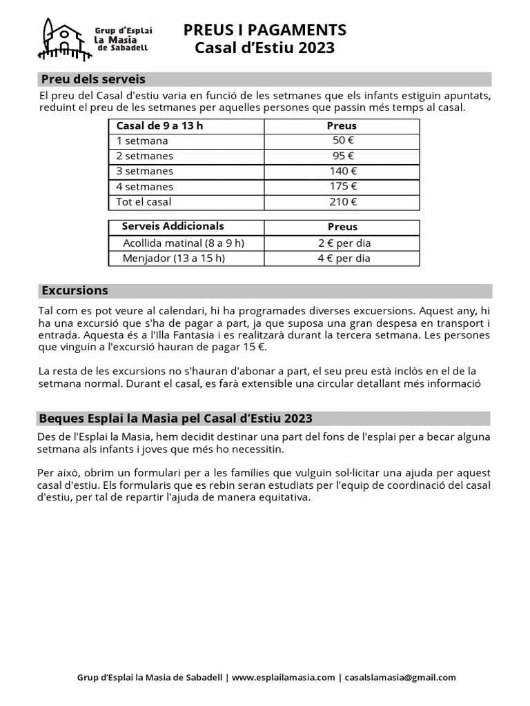 Preus I Pagaments 2023 | PDF